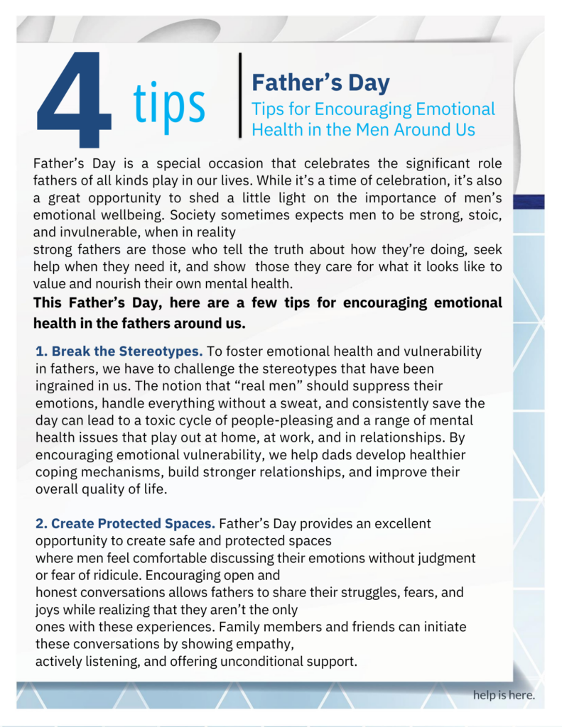Father's Day | 4 Tips for Encouraging Emotional Health in the Men ...
